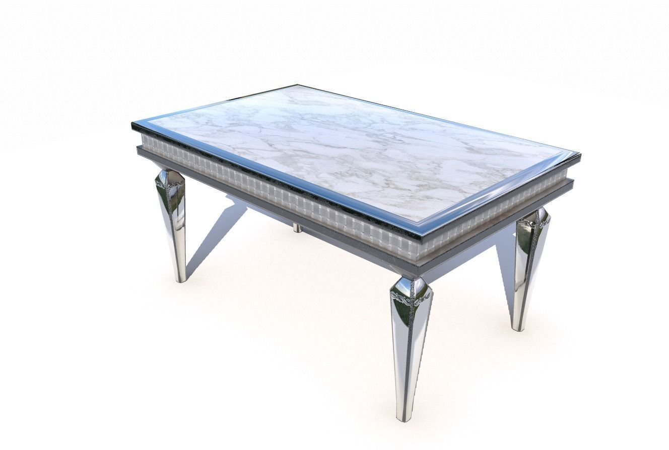 Dining chrome marble Table 14 PBR 3D asset | CGTrader