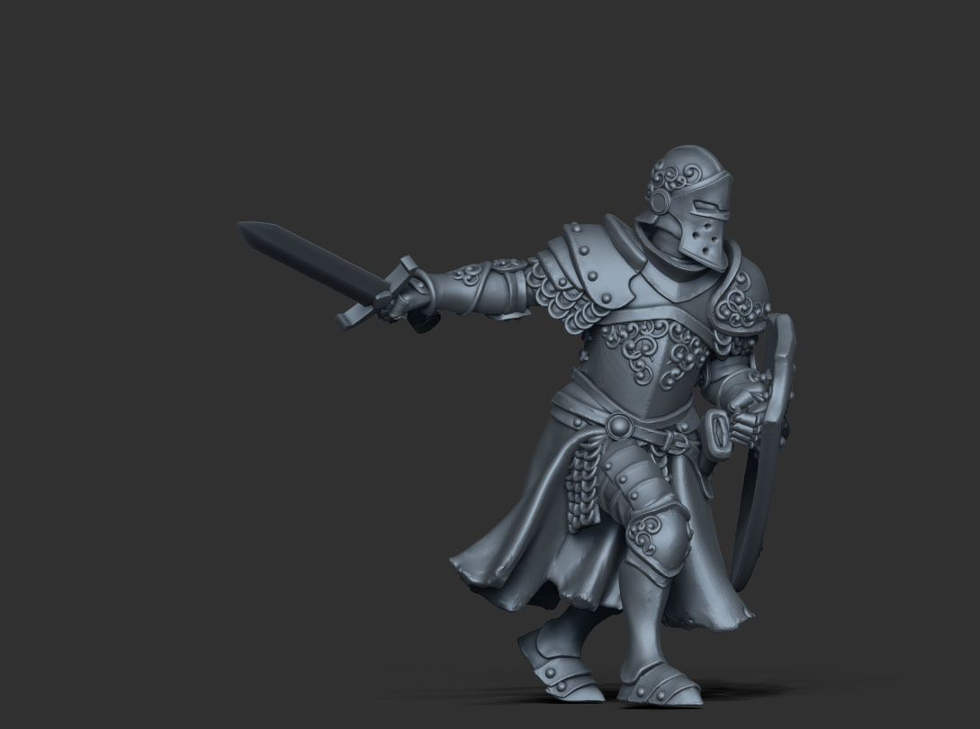Heroic fantasy bundle - 4 fantasy miniatures 35mm scale 3D model 3D ...