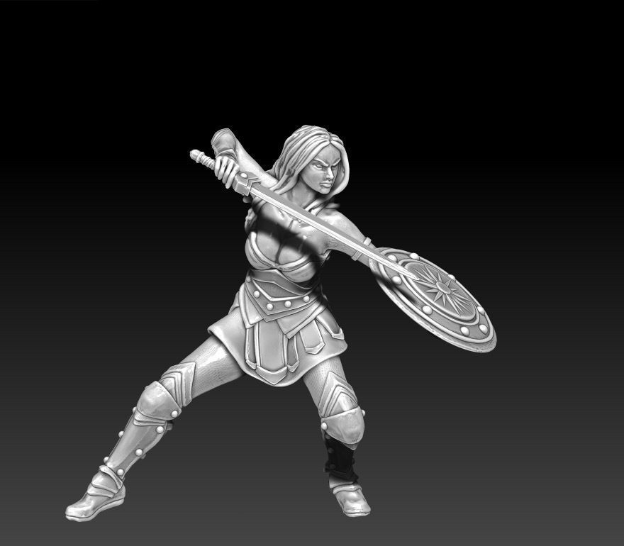 Heroic fantasy bundle - 4 fantasy miniatures 35mm scale 3D model 3D ...