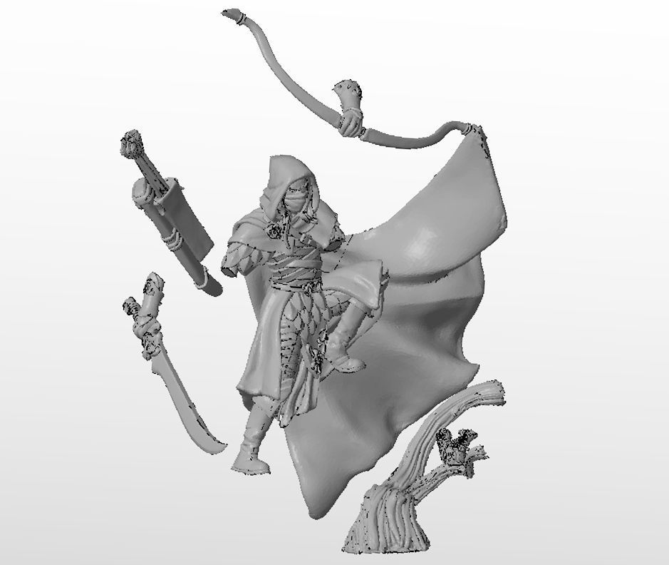 Heroic fantasy bundle - 4 fantasy miniatures 35mm scale 3D model 3D ...