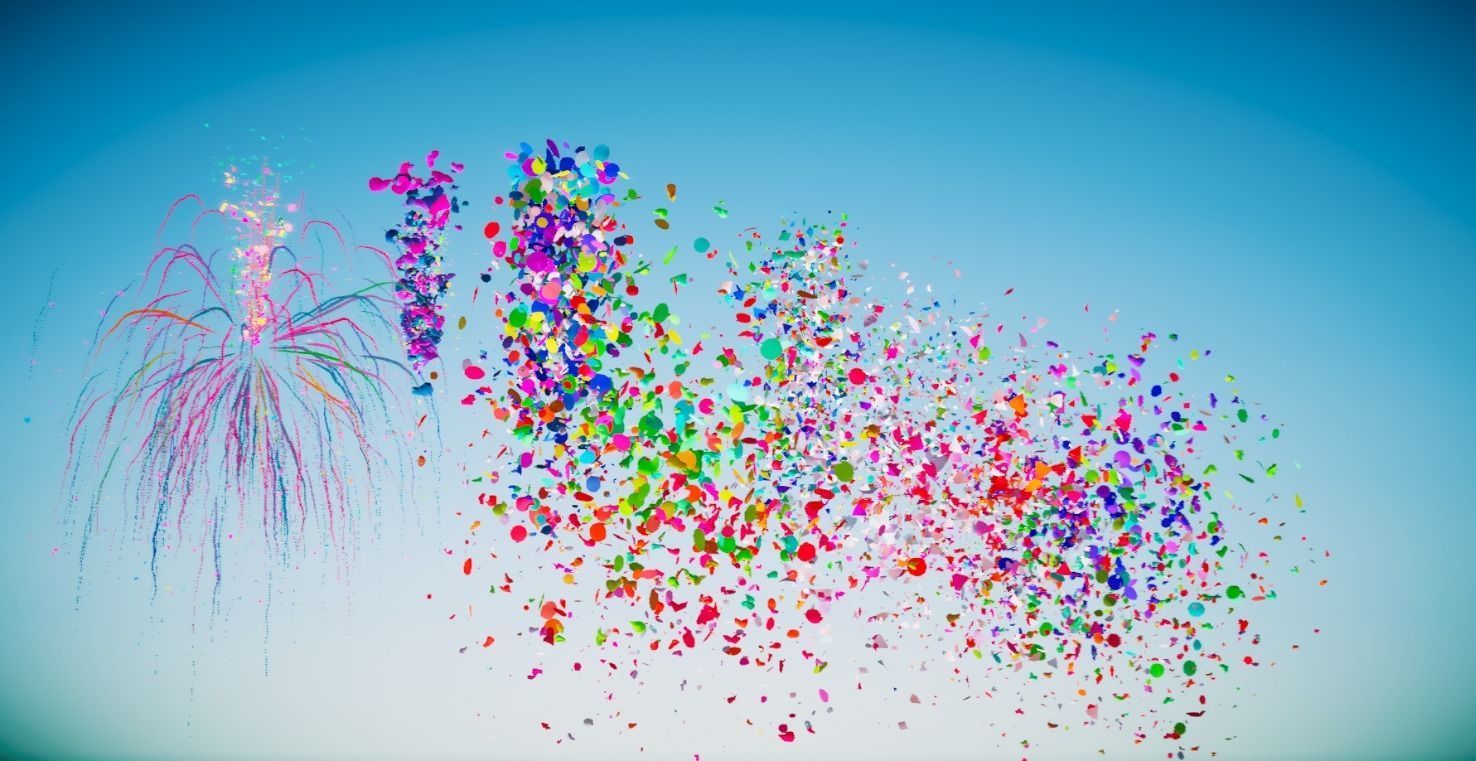 Confetti particles FX 3D model | CGTrader