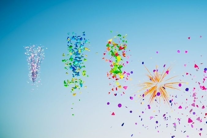 Confetti particles FX 3D model | CGTrader