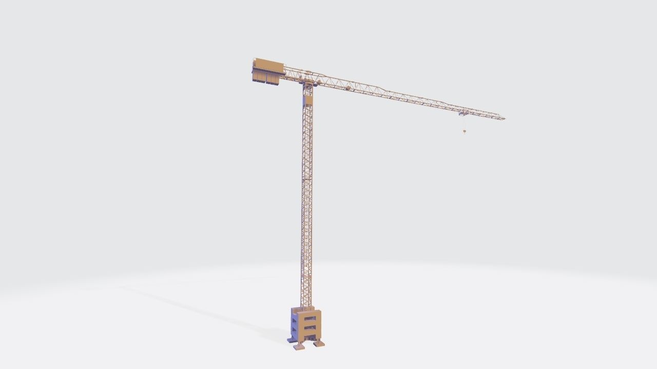 Flat Top Tower Crane 2 - Construction Crane 3D model | CGTrader