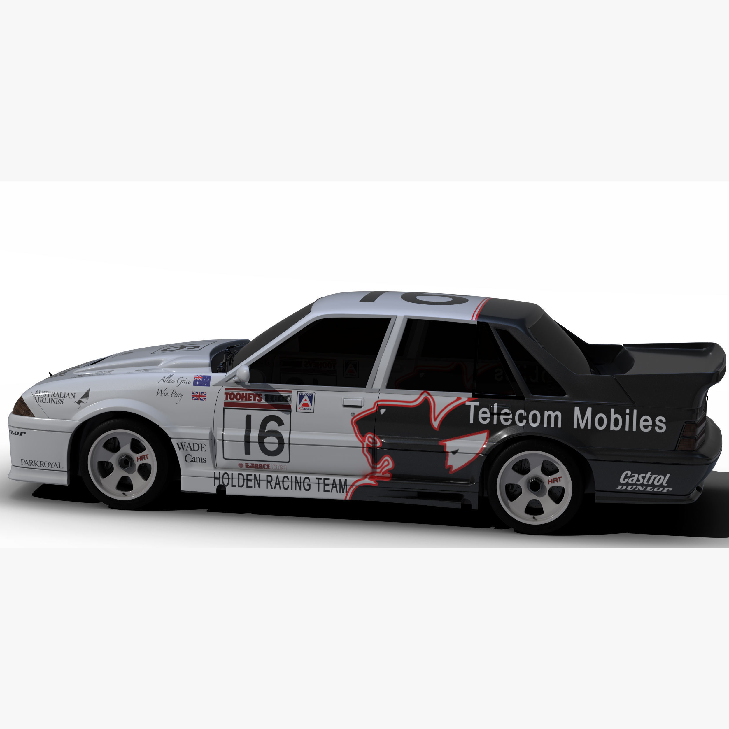 3D model Holden Commodore VL Race Car 1990 VR / AR / low-poly rigged ...