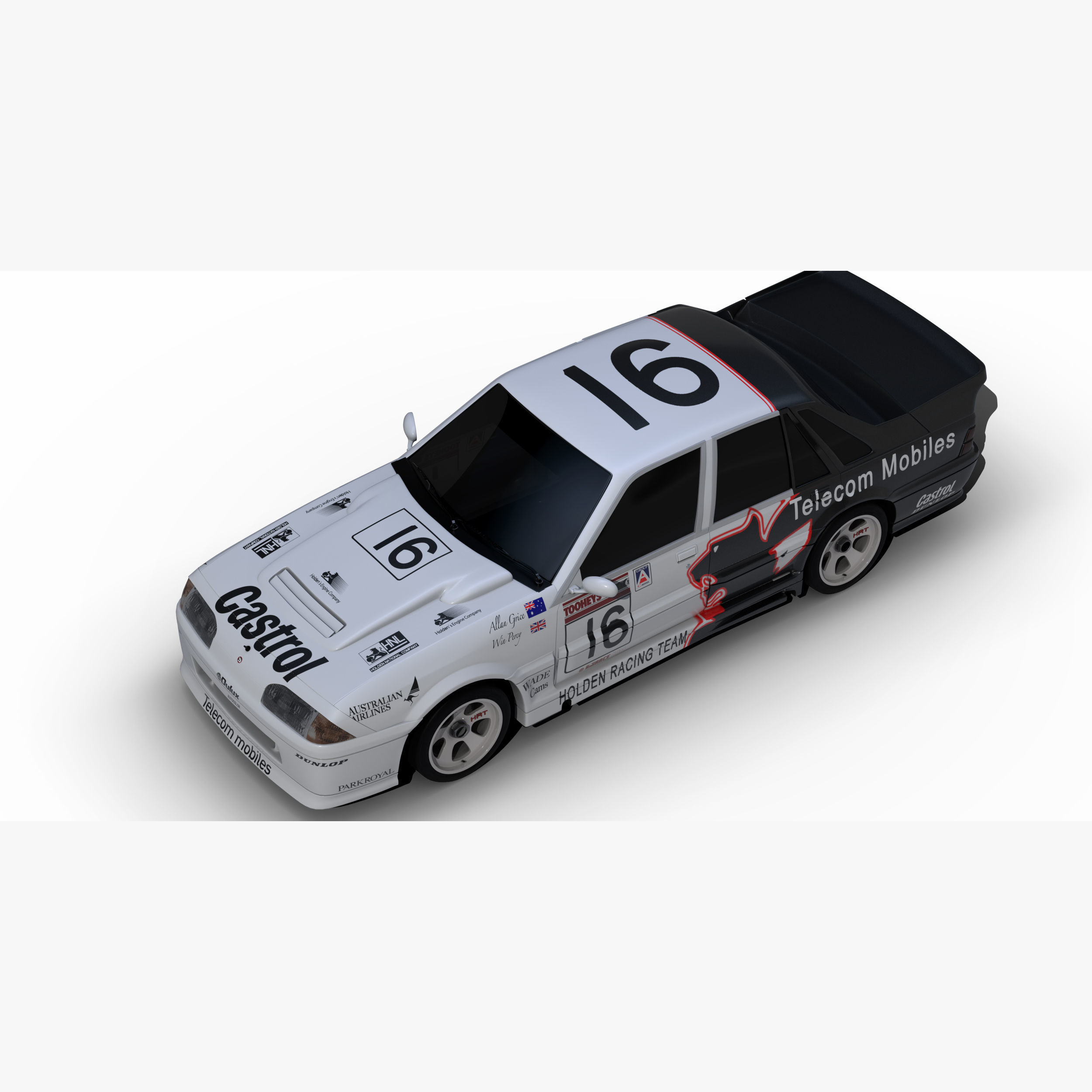 3D model Holden Commodore VL Race Car 1990 VR / AR / low-poly rigged ...