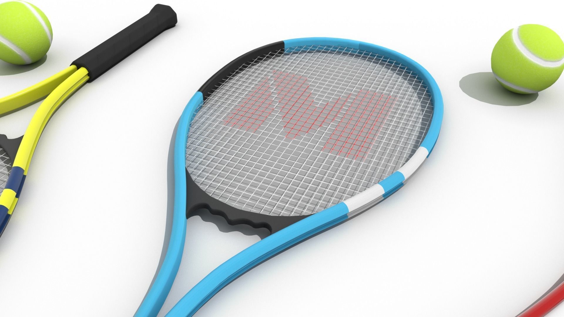 3D model Tennis Racket and Tennis Ball VR / AR / low-poly | CGTrader