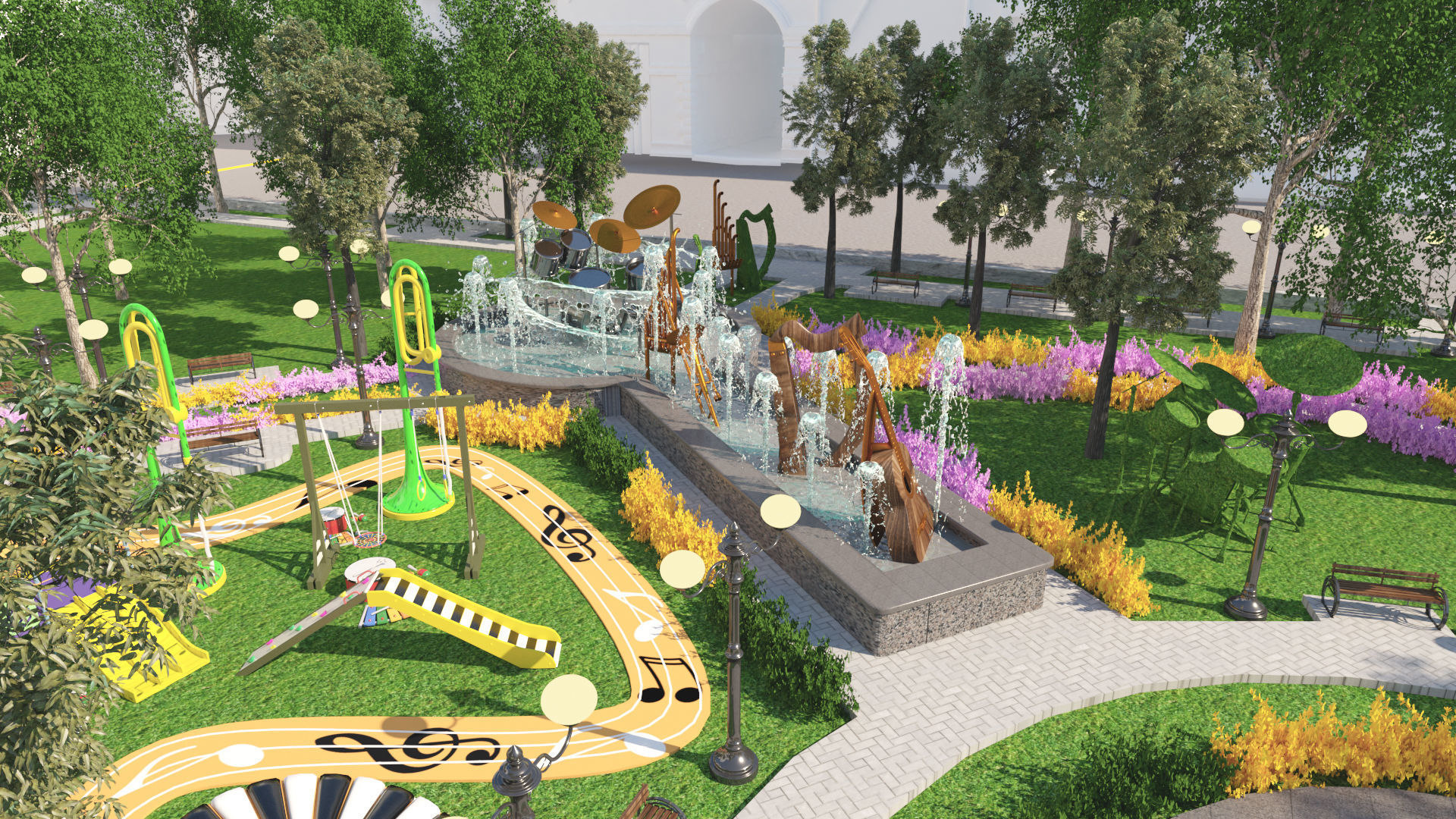 3D Park Design 3D model | CGTrader