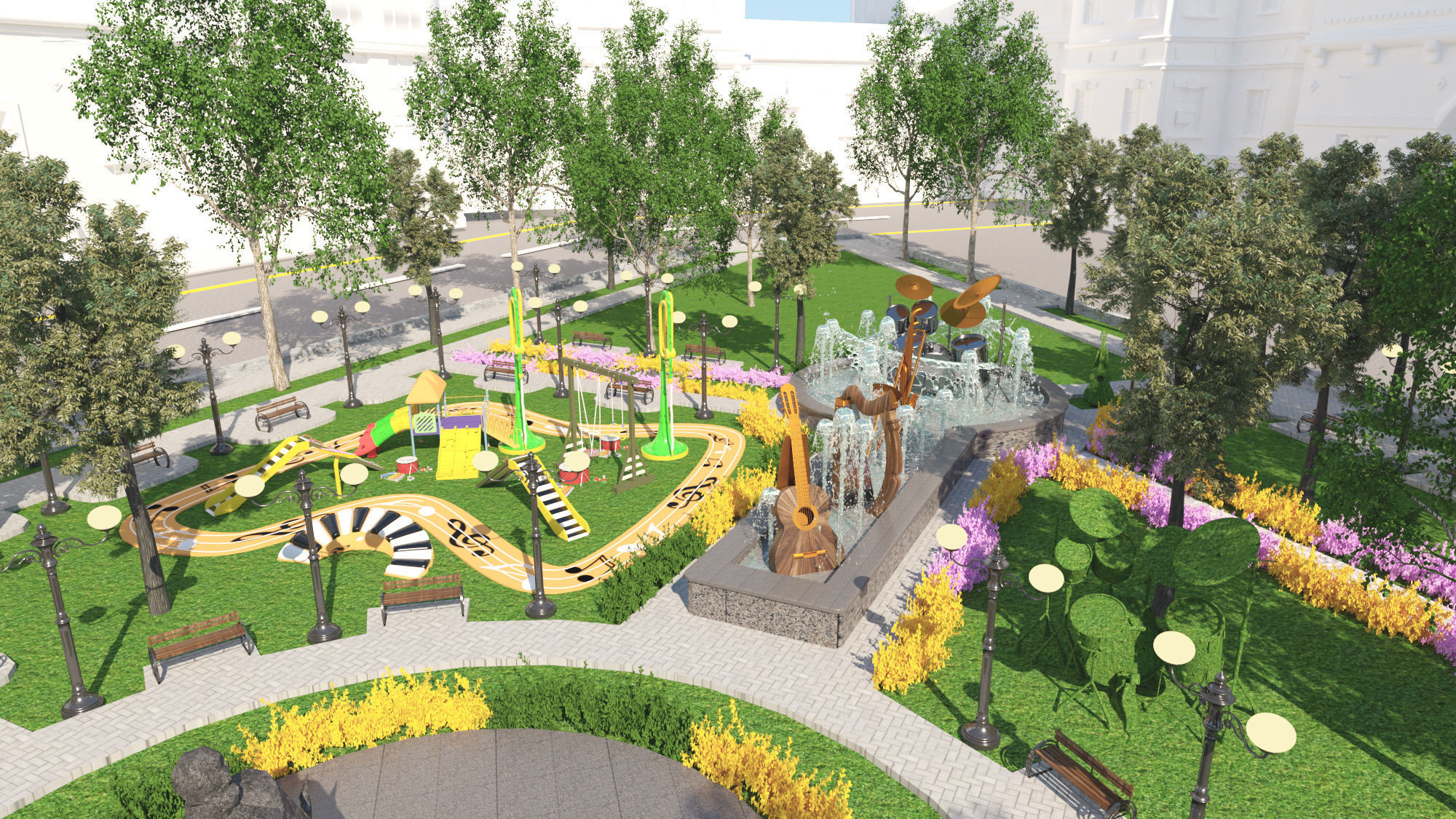 3D Park Design 3D model | CGTrader