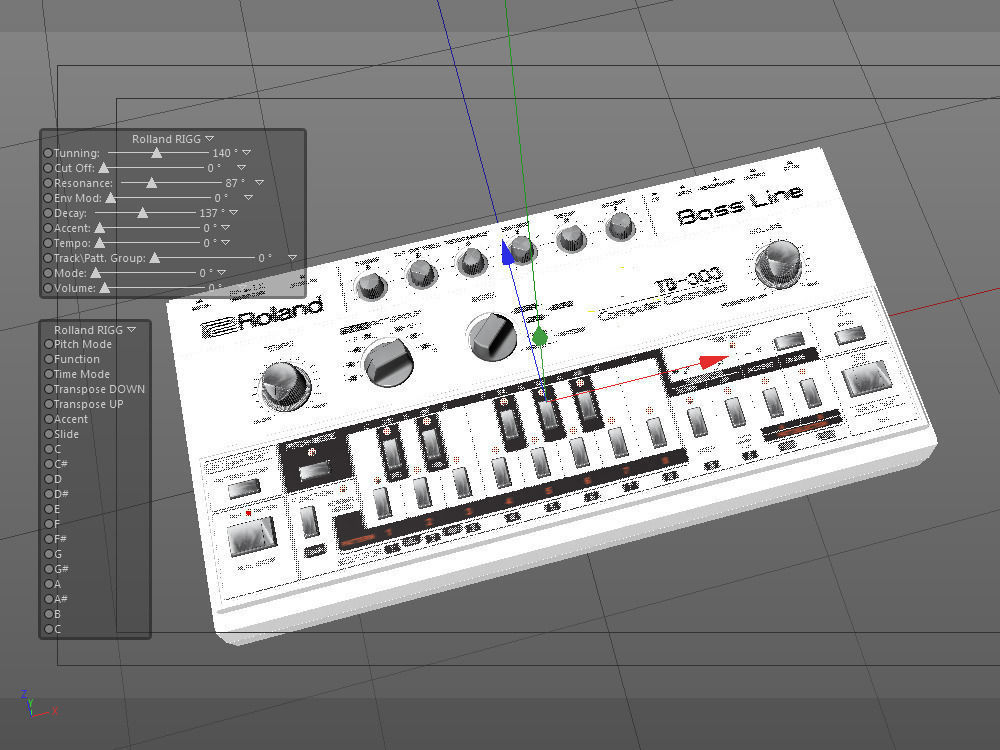 Roland TB - 303 Rigged 3D model rigged | CGTrader