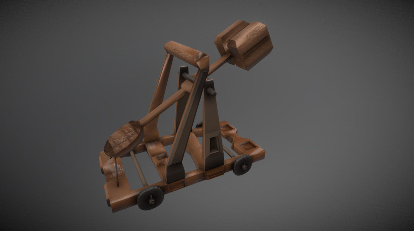 3D model Trebuchet wooden catapult VR / AR / low-poly | CGTrader