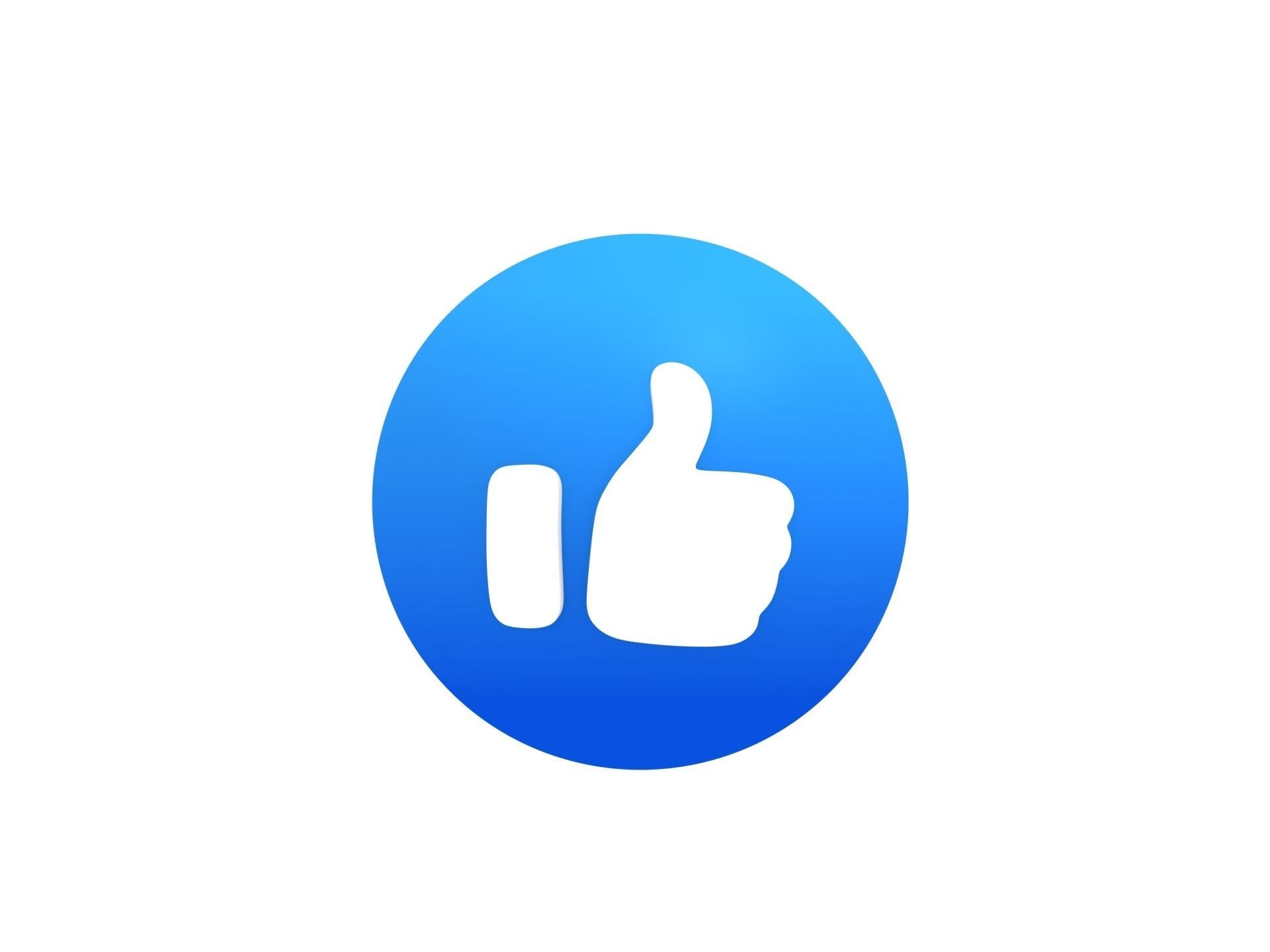 3D model Animated Facebook Like Button VR / AR / low-poly rigged ...