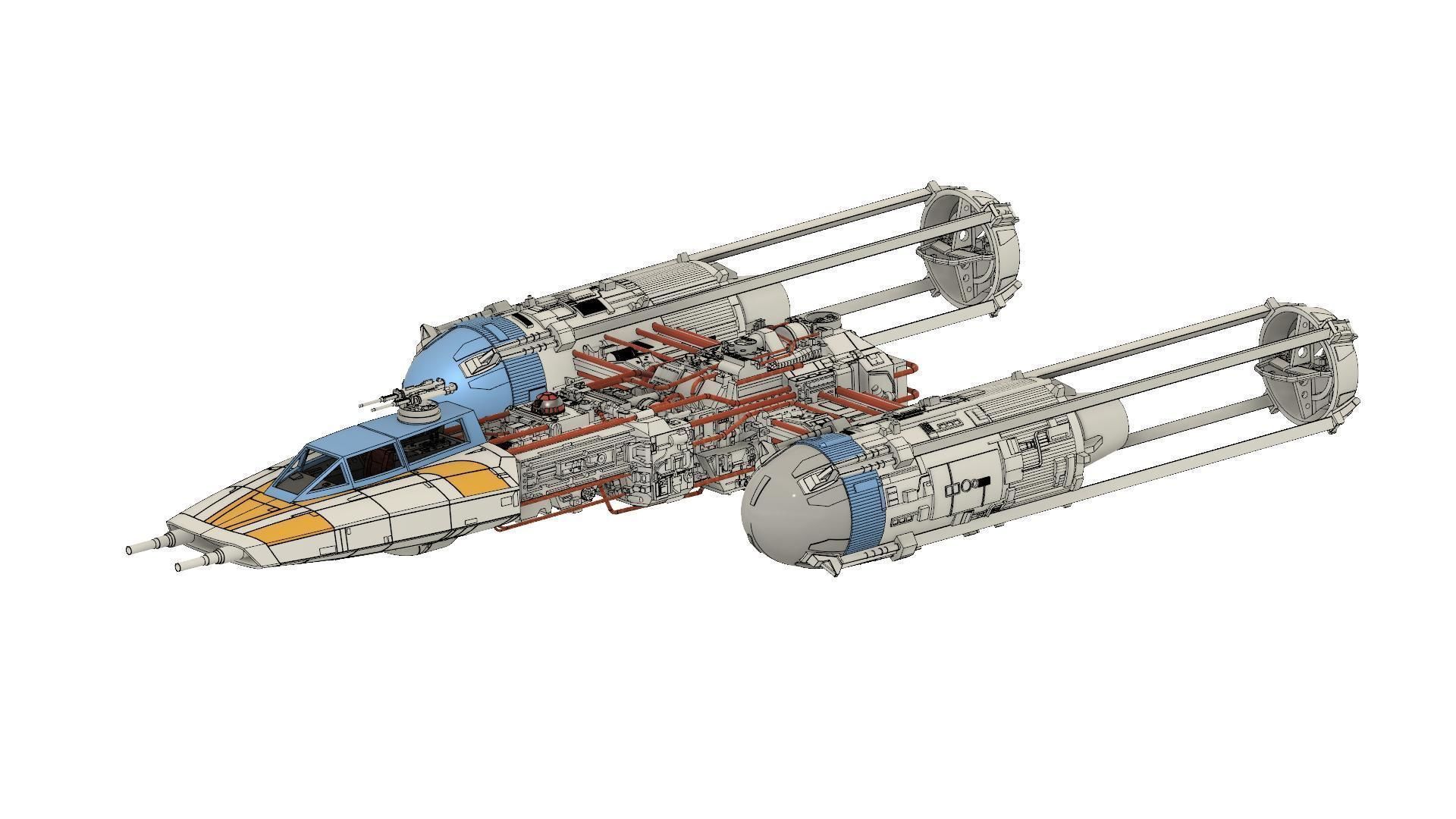 BTL-A4 Y-wing starfighter 3D model 3D printable | CGTrader