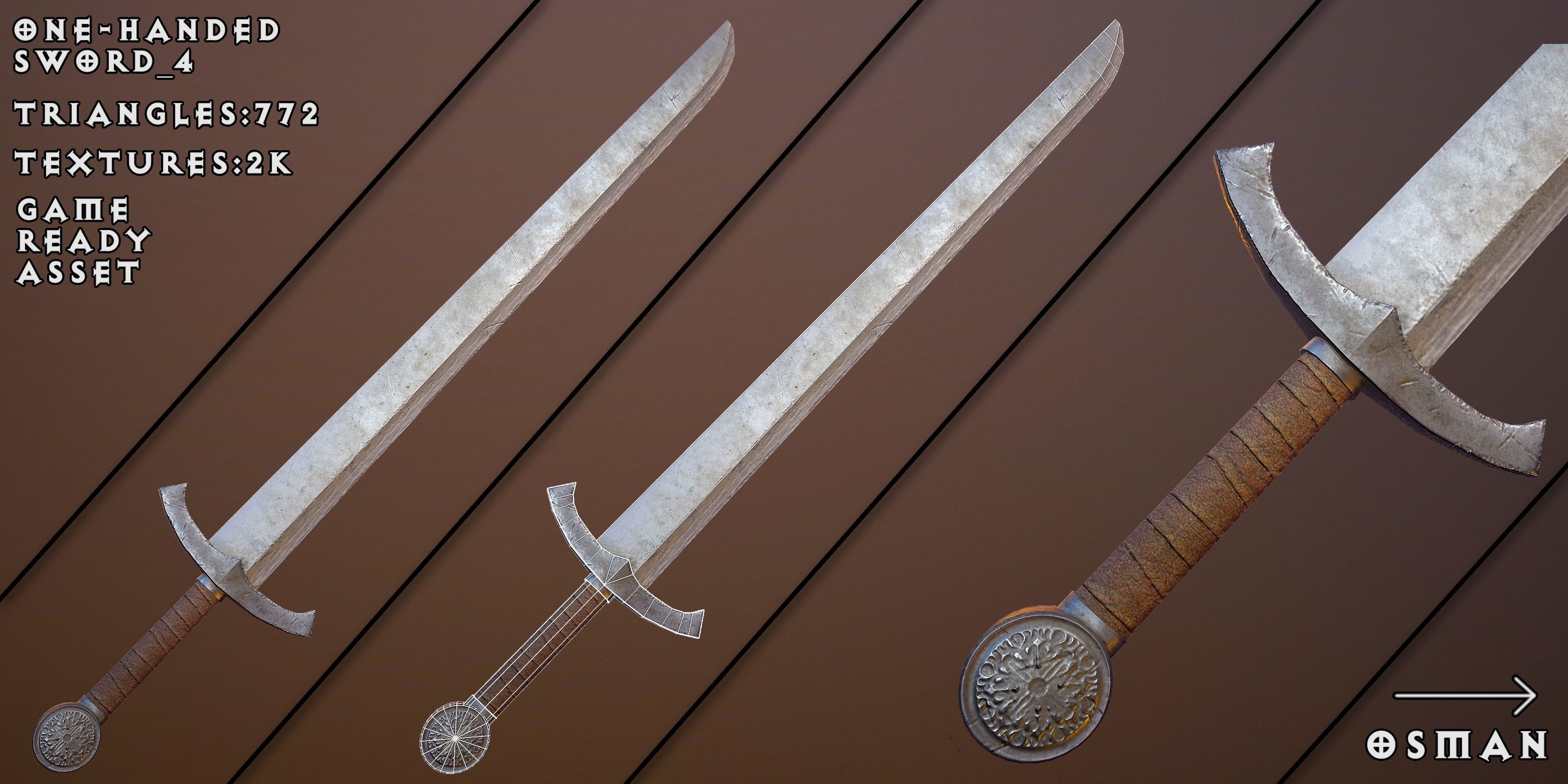 3D model Medieval one-handed swords pack VR / AR / low-poly | CGTrader