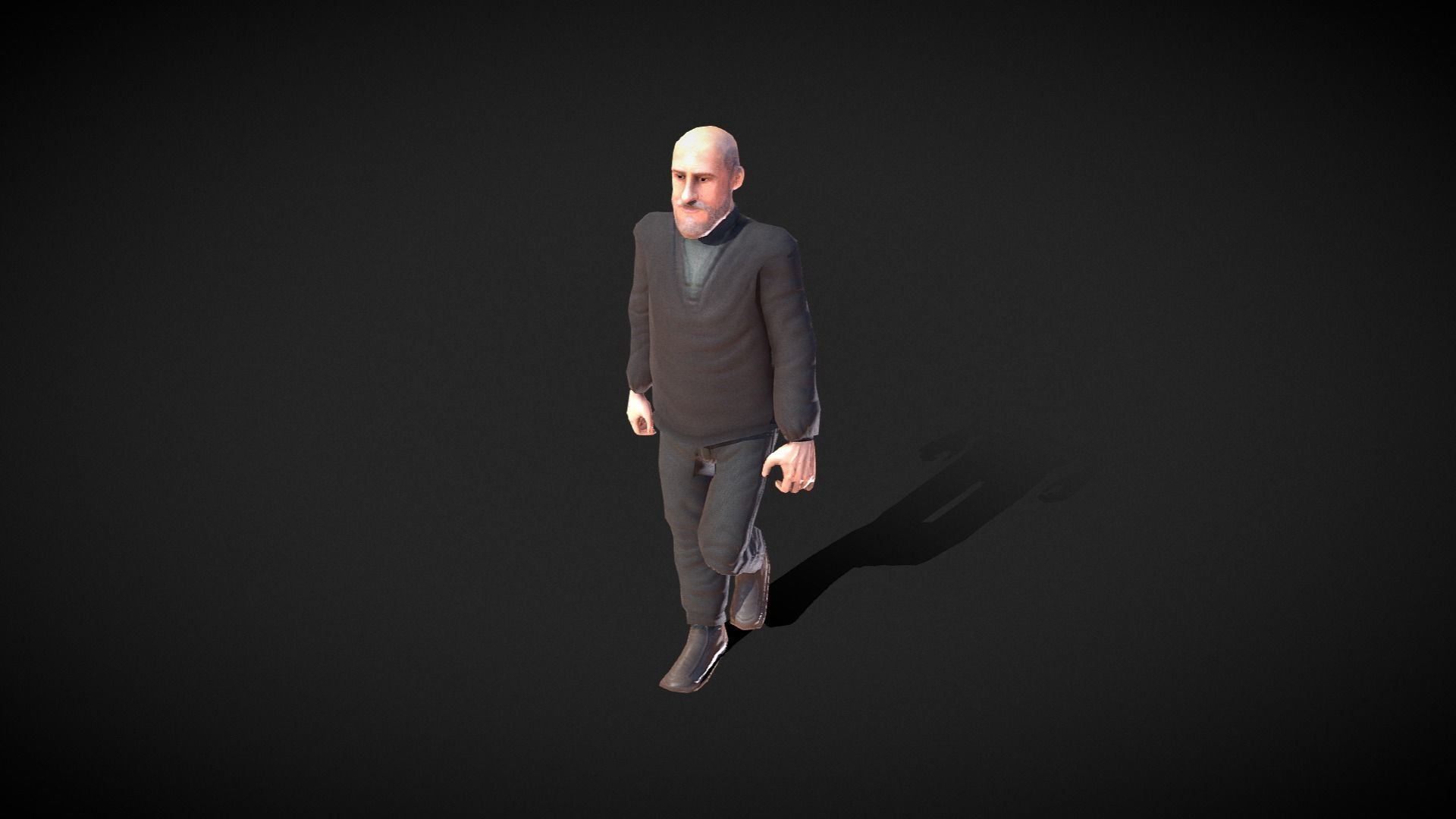 3D model Casual Style - Old Man - Animated Low-Poly Character VR / AR ...