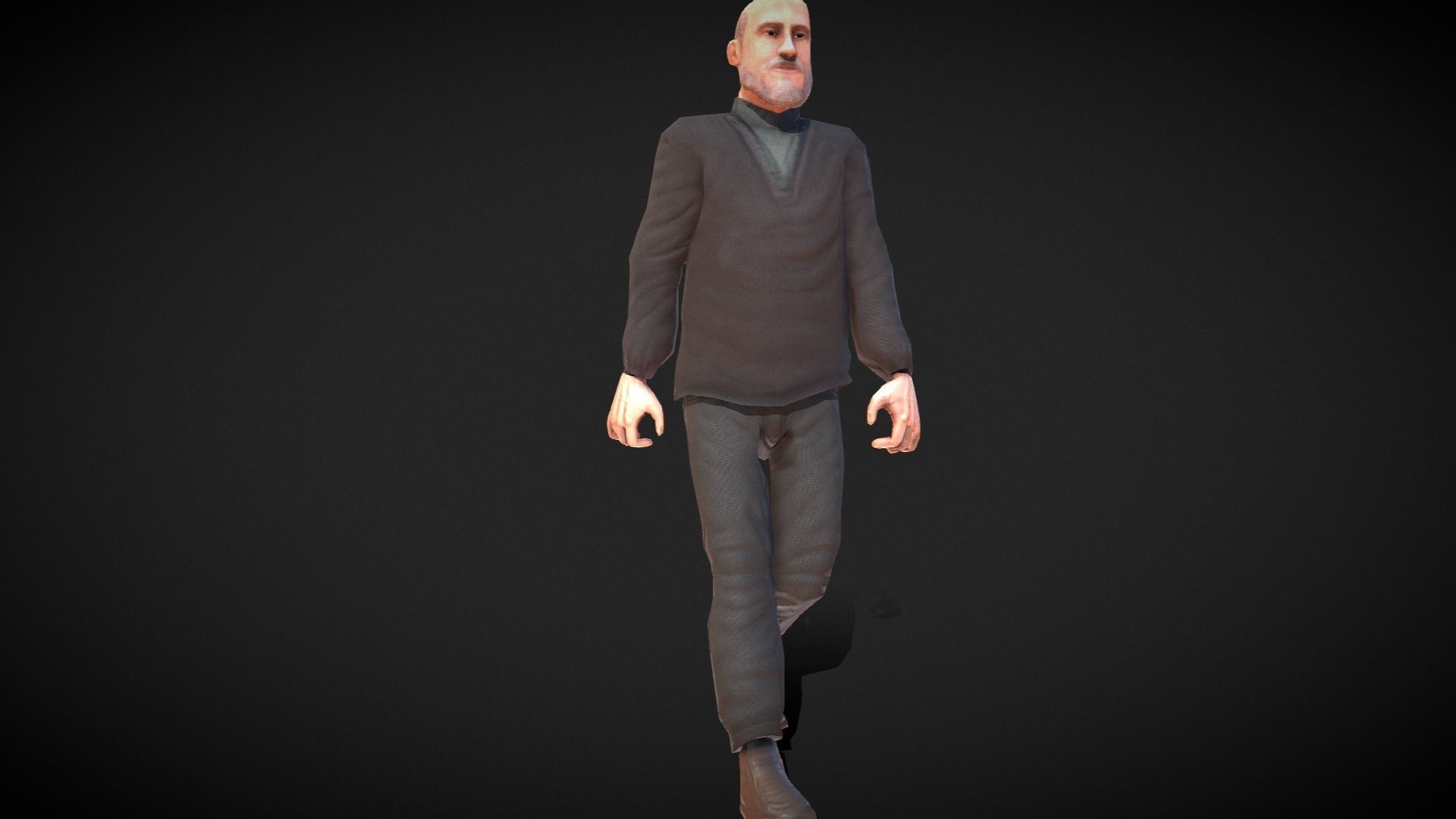 3D model Casual Style - Old Man - Animated Low-Poly Character VR / AR ...