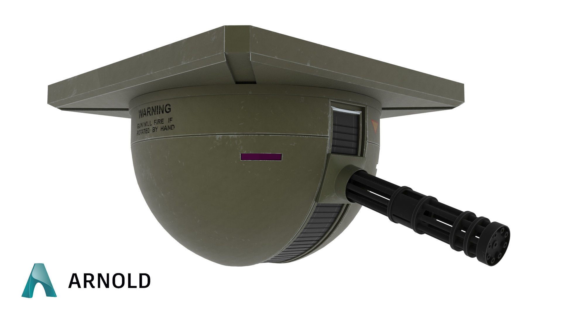 3D model Ceiling Turret VR / AR / low-poly | CGTrader