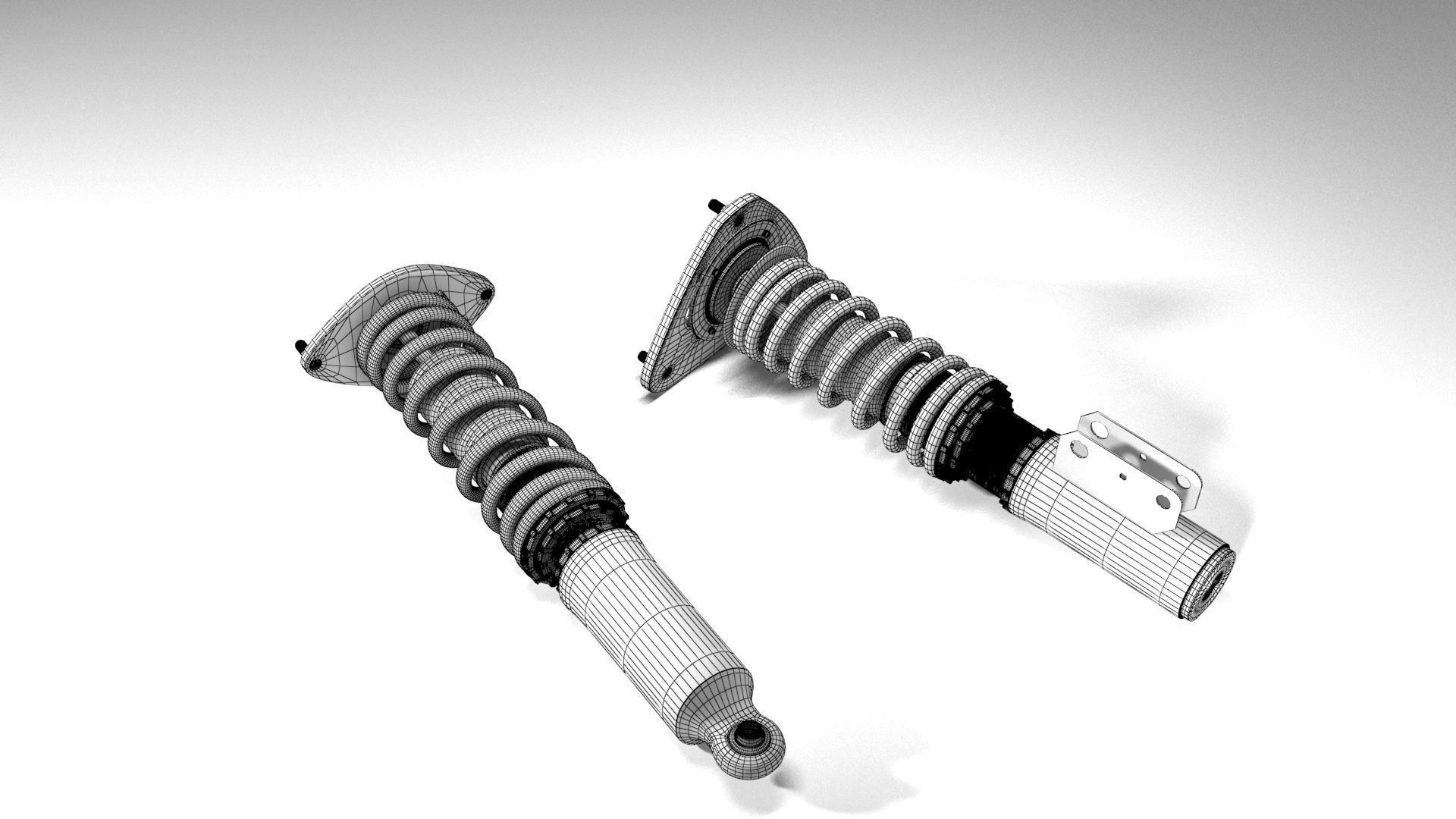 BC Racing Coilover 3D 3D model | CGTrader