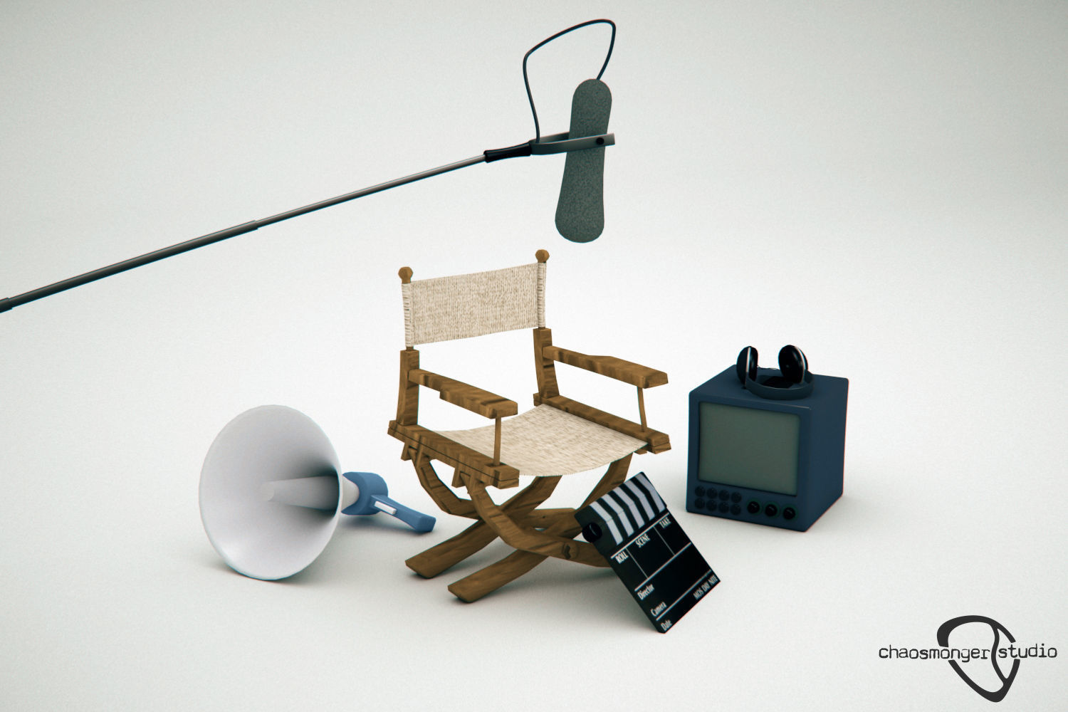 3D model Cartoon Movie Set Film Studio Pack VR / AR / low-poly rigged ...