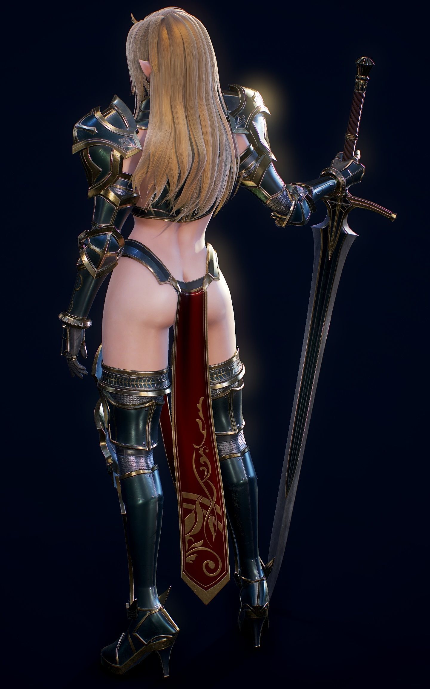 3D model Elf Swordmaster - Game Ready VR / AR / low-poly rigged | CGTrader