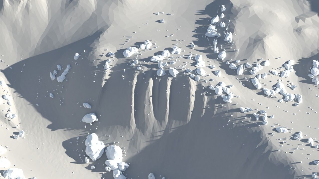 High-poly terrain in low-poly style free 3D model | CGTrader