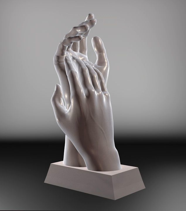 Hands hand sculpture 3D model 3D printable | CGTrader