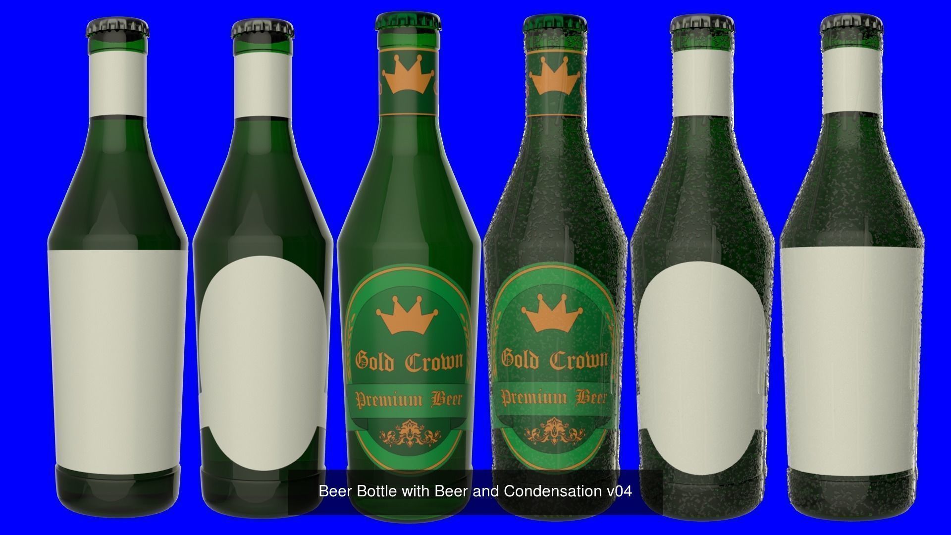 10 Beer Bottles with condensation collection | CGTrader