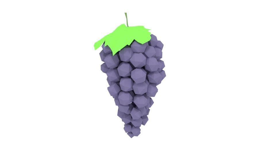 3D model Low Poly Cartoon Grape VR / AR / low-poly | CGTrader