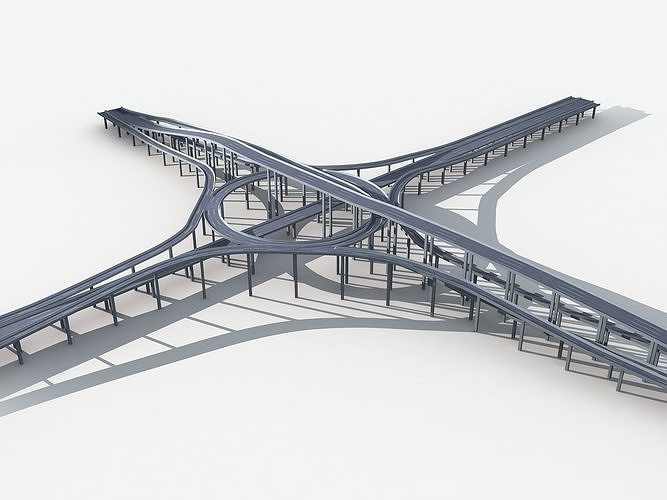 Highway Road Viaduct Flyover 05 3D model | CGTrader