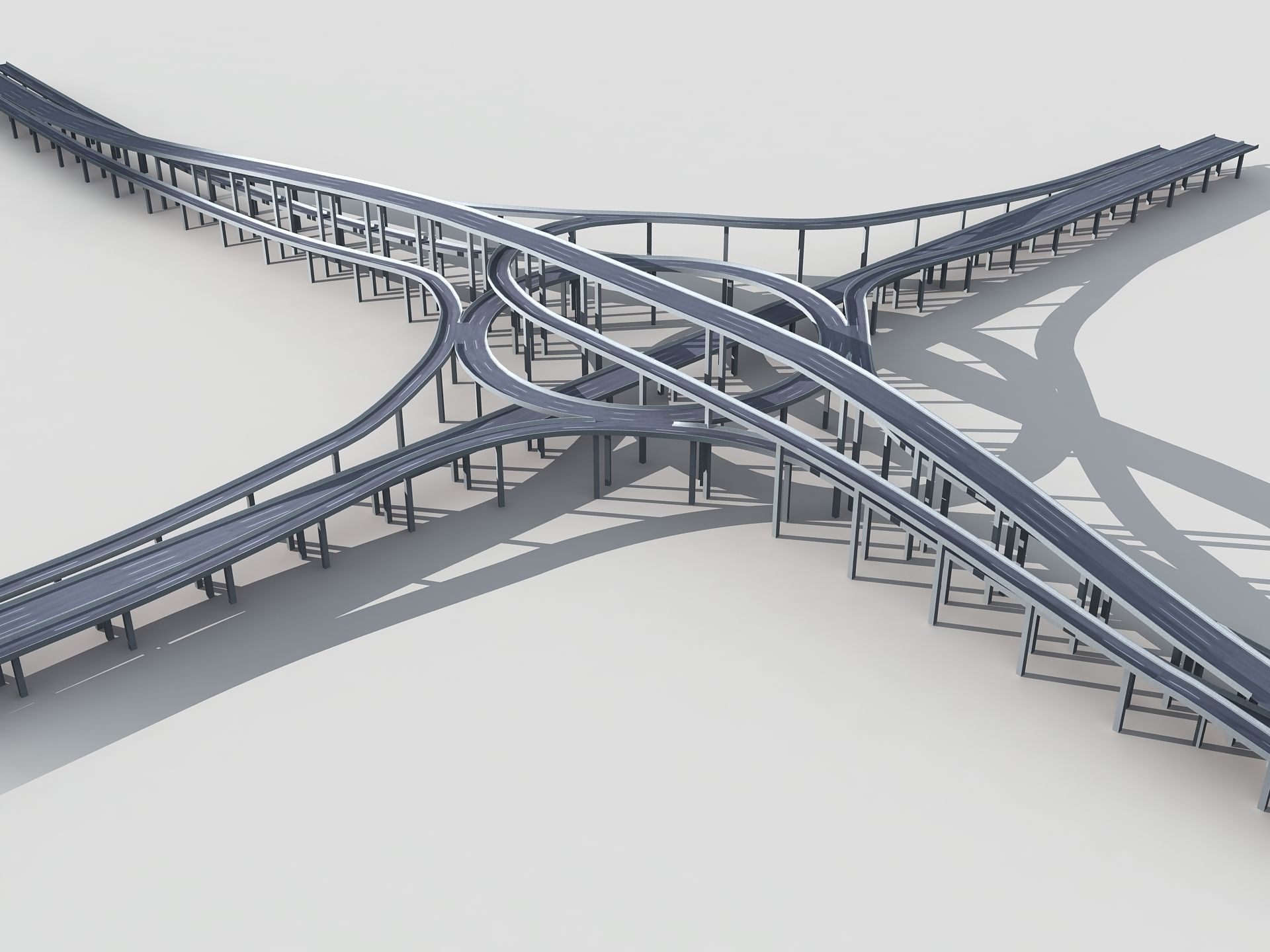 Highway Road Viaduct Flyover 05 3D model | CGTrader