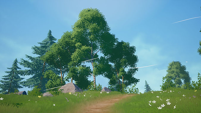 3D model Stylized Environment Series - Forest Package VR / AR / low ...