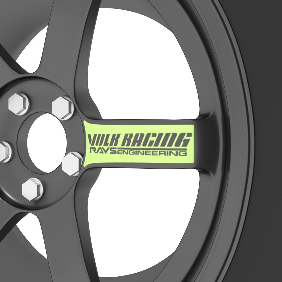 Volk Racing TE37 Rims - with Low profile tires 3D model | CGTrader