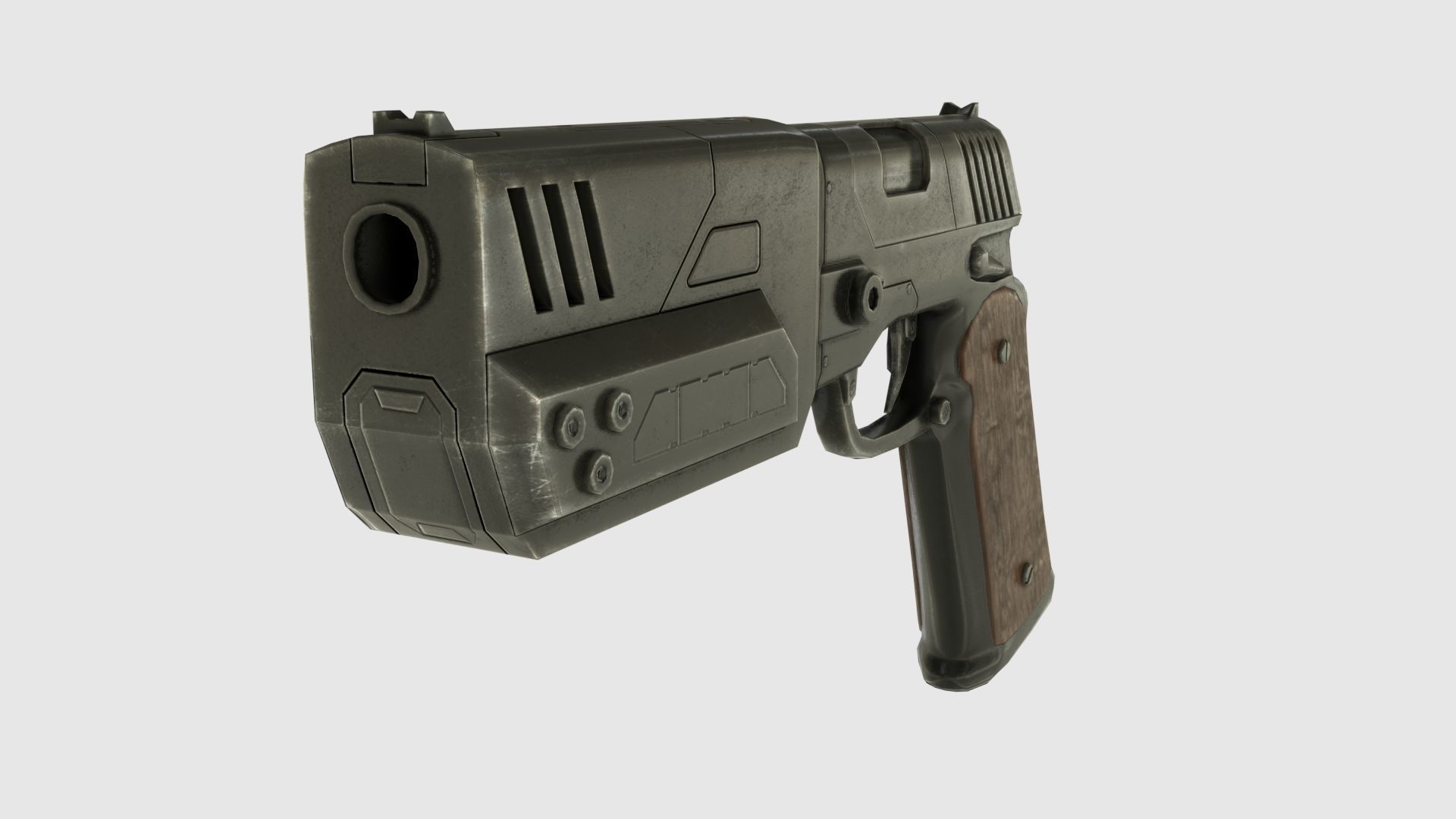 3D model Low Poly Pistol With PBR Materials VR / AR / low-poly | CGTrader