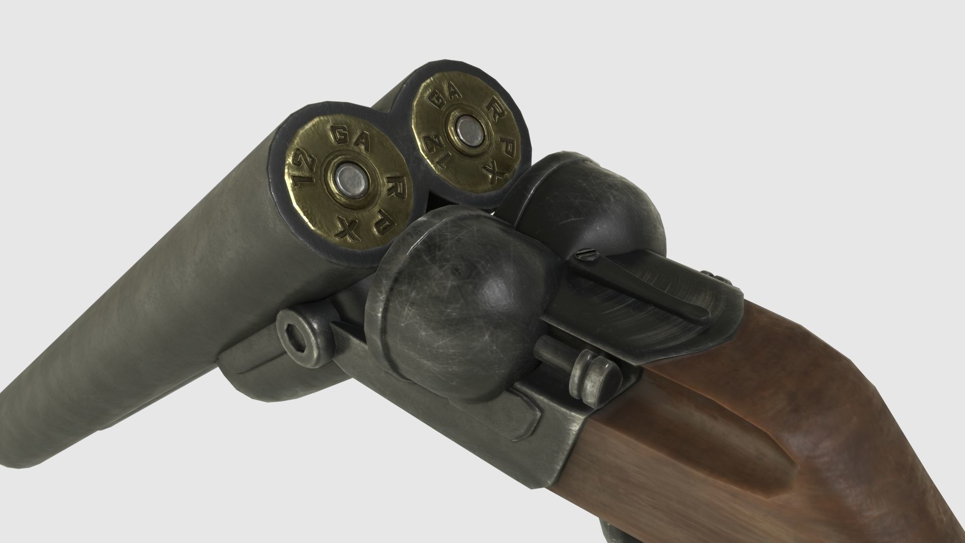 3D model Low Poly Double Barrel Shotgun With PBR Materials VR / AR ...