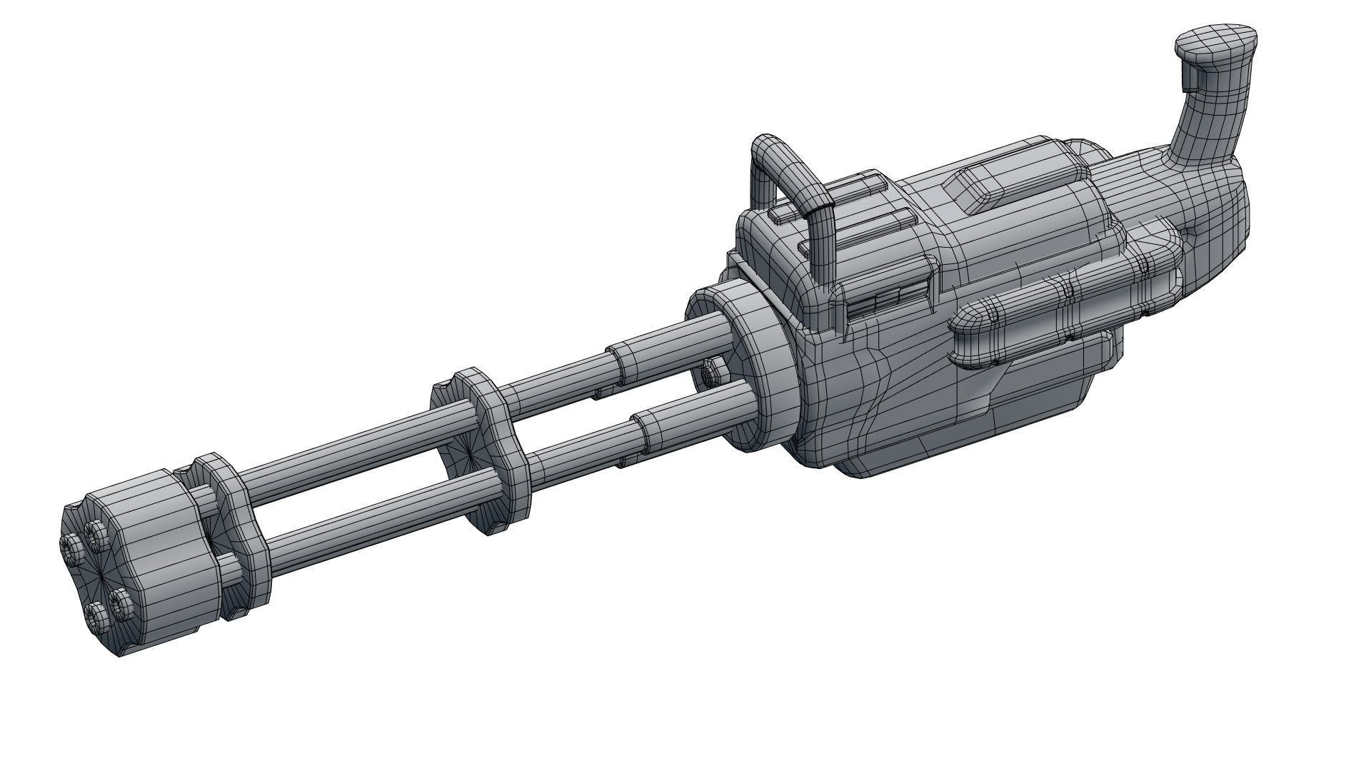 3D model Low Poly Minigun With PBR Materials VR / AR / low-poly | CGTrader