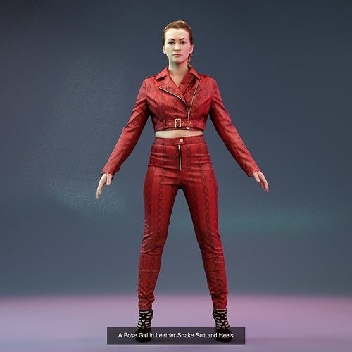 3D Model Collection 6 A Pose Girls in Various Outfits VR / AR / low ...