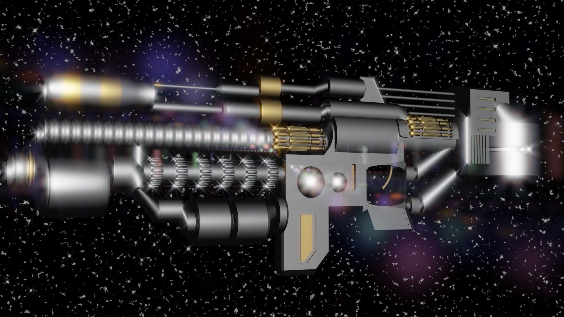 sci-fi weapon 3D model animated | CGTrader