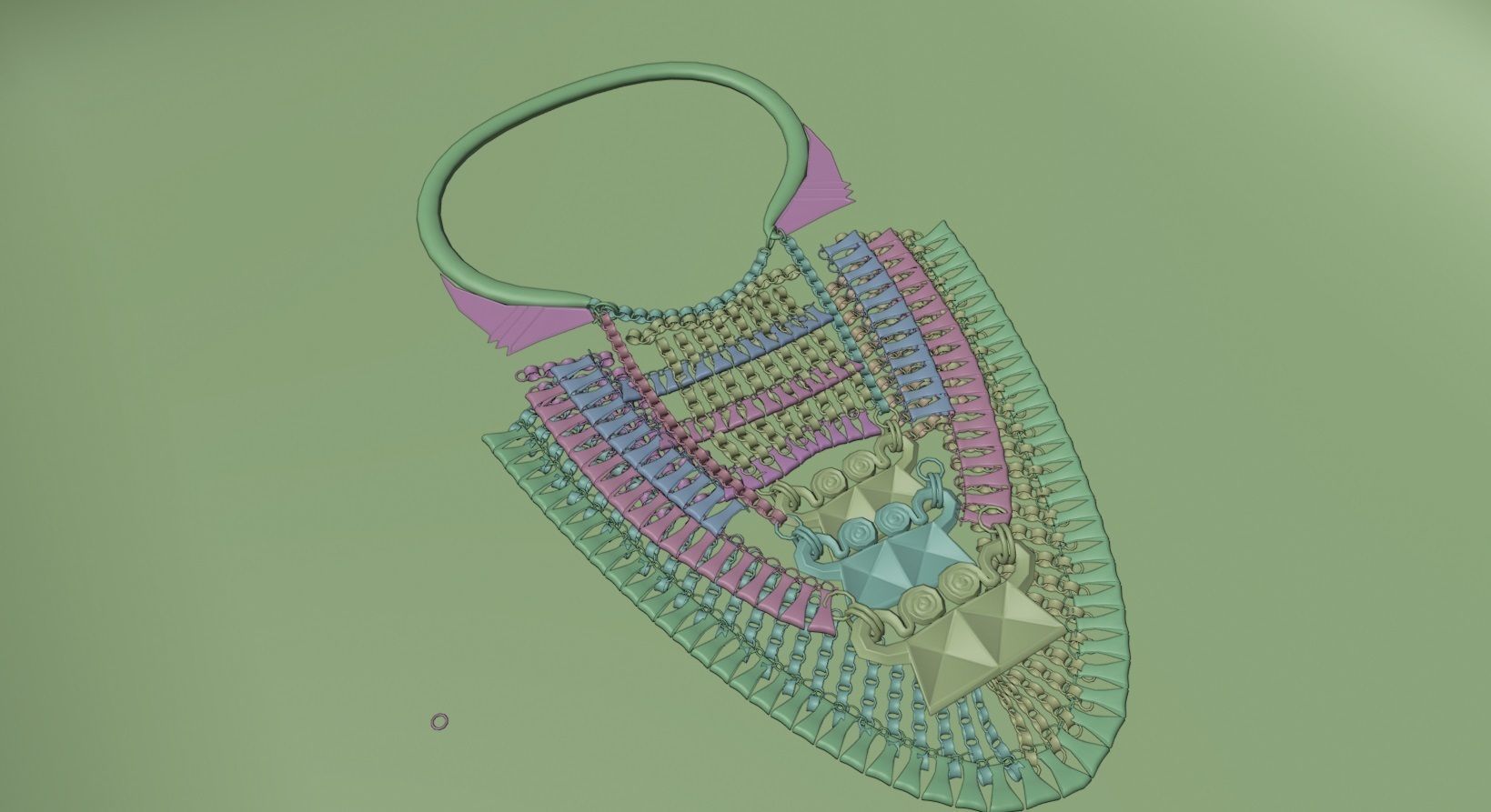 female jewel hmong ethinic neckless 3D model | CGTrader