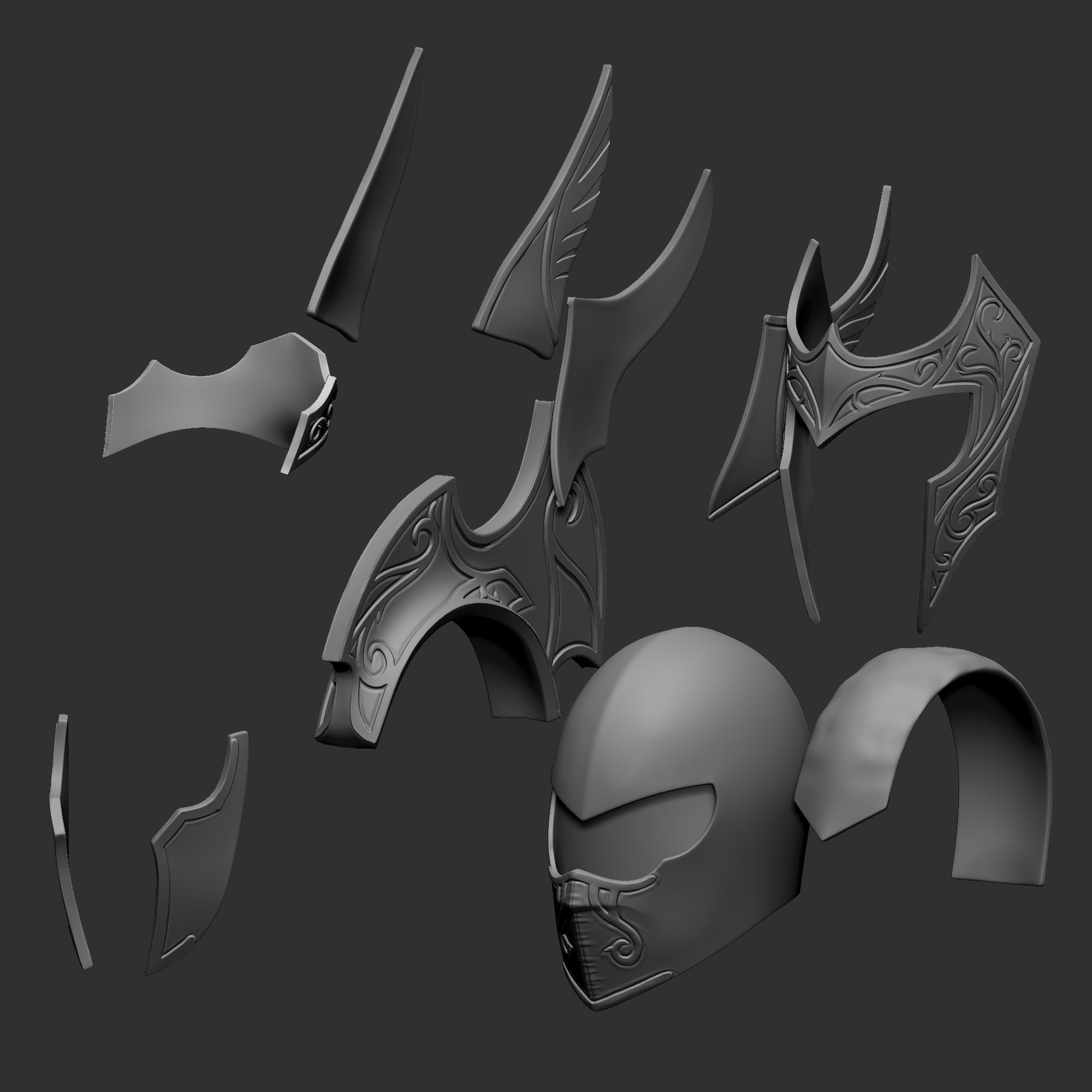 Zbrush Elf fantasy helmet 3D model | CGTrader