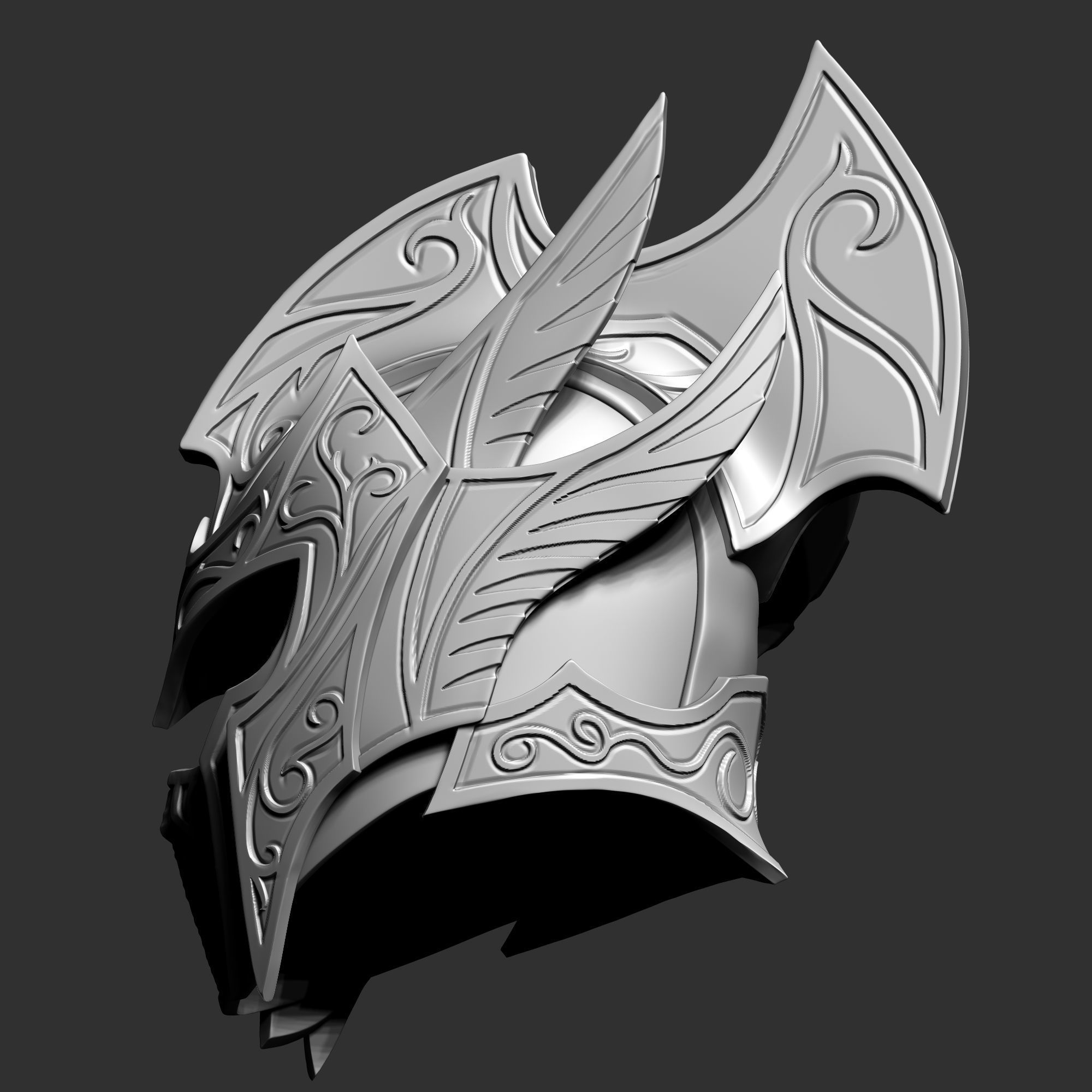 Zbrush Elf fantasy helmet 3D model | CGTrader
