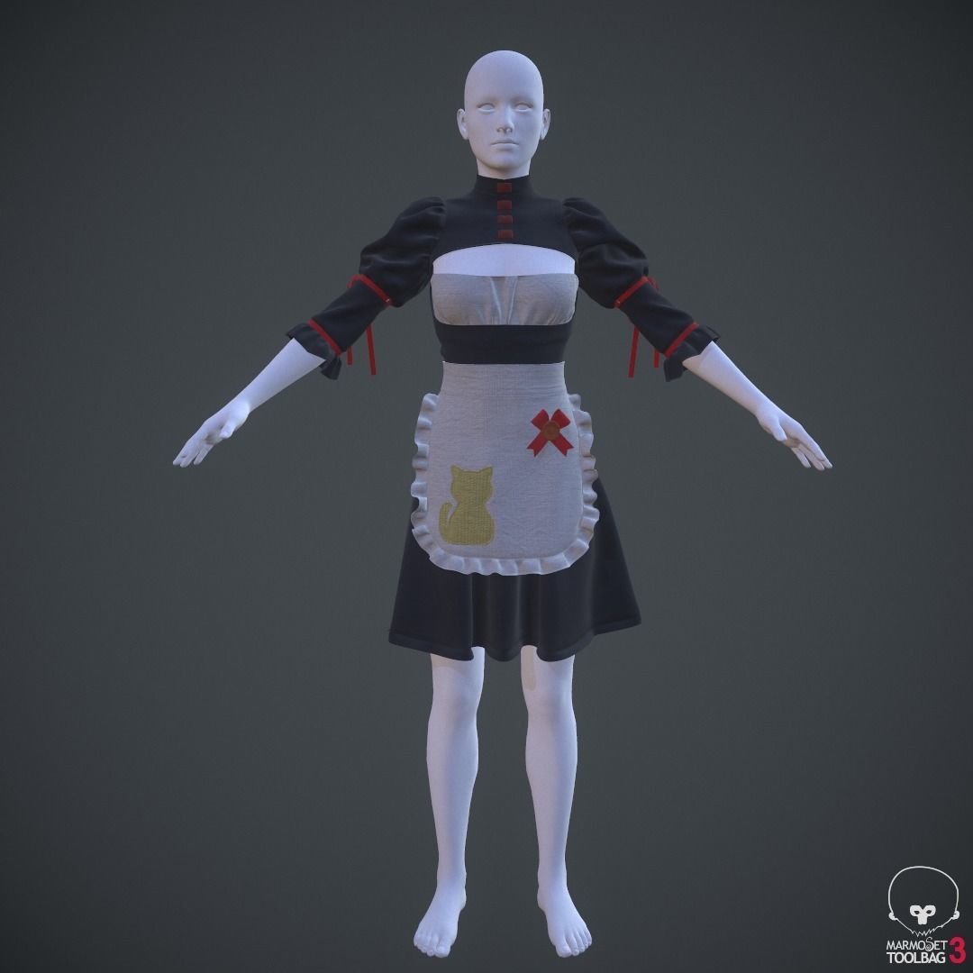 Marvelous Designer Clothes - 11 Nier Automata Outfit 3D model | CGTrader