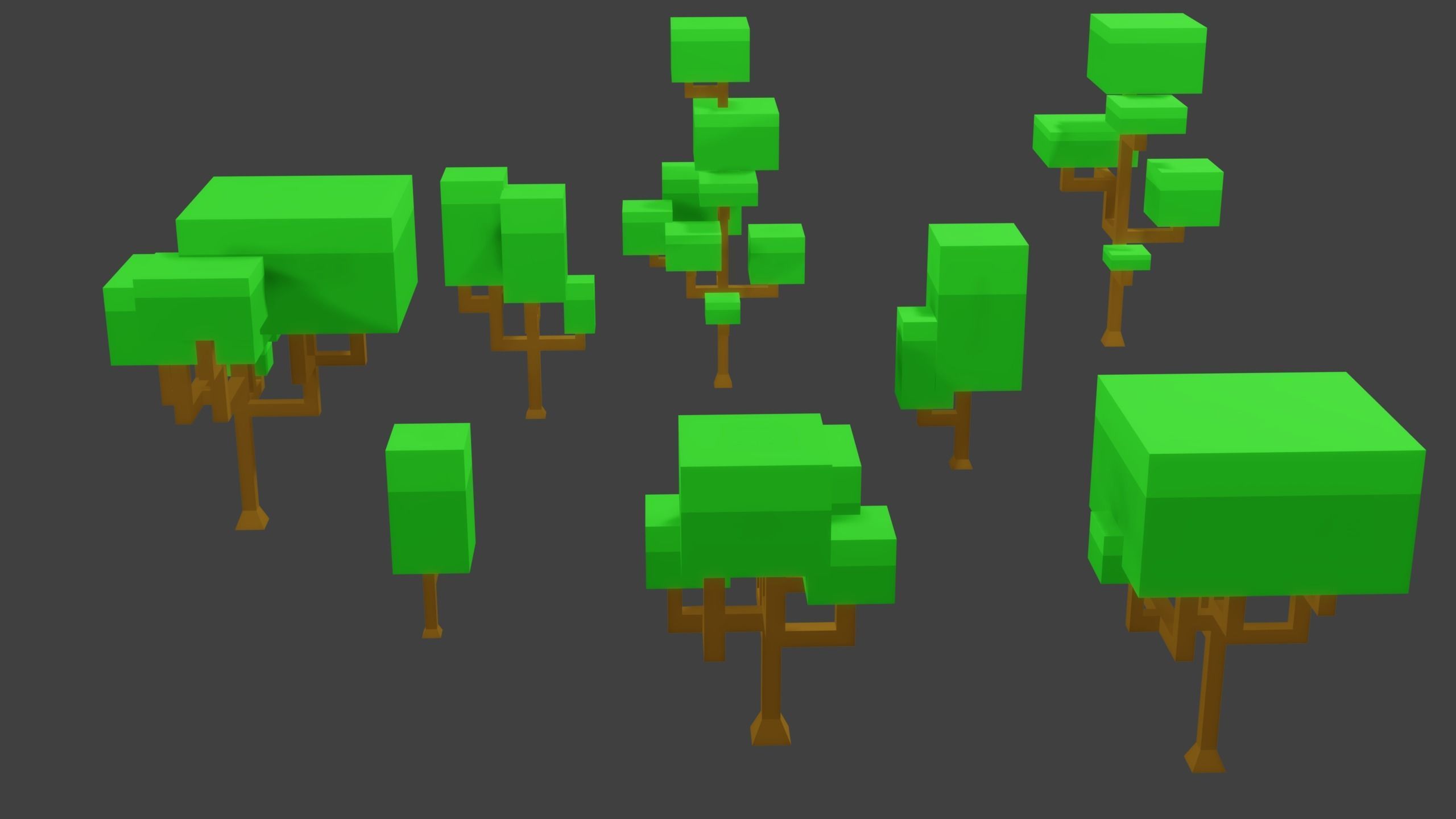 Blocky Trees Pack free VR / AR / low-poly 3D model | CGTrader