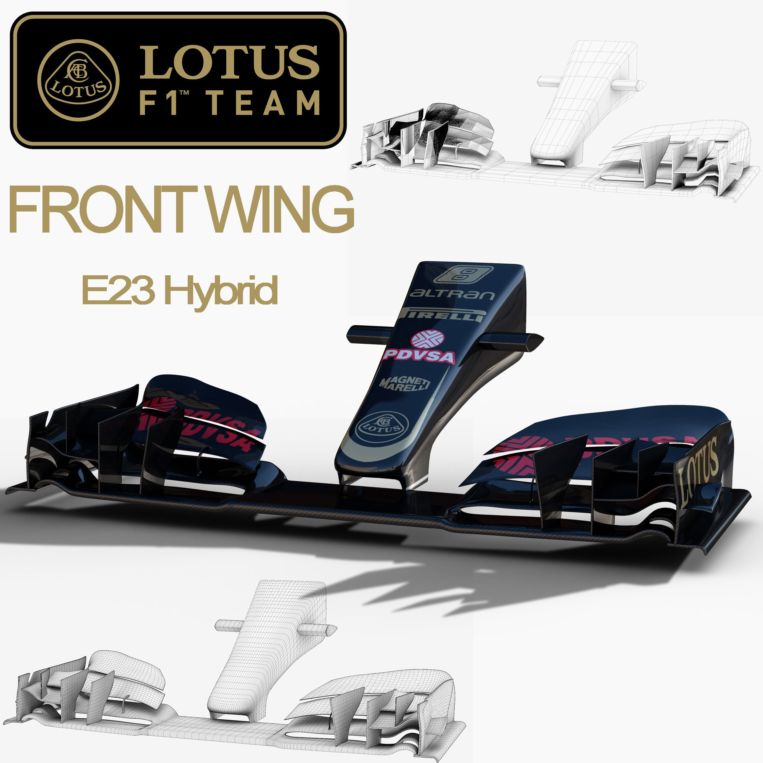 3D model Lotus E23 Front wing VR / AR / low-poly | CGTrader