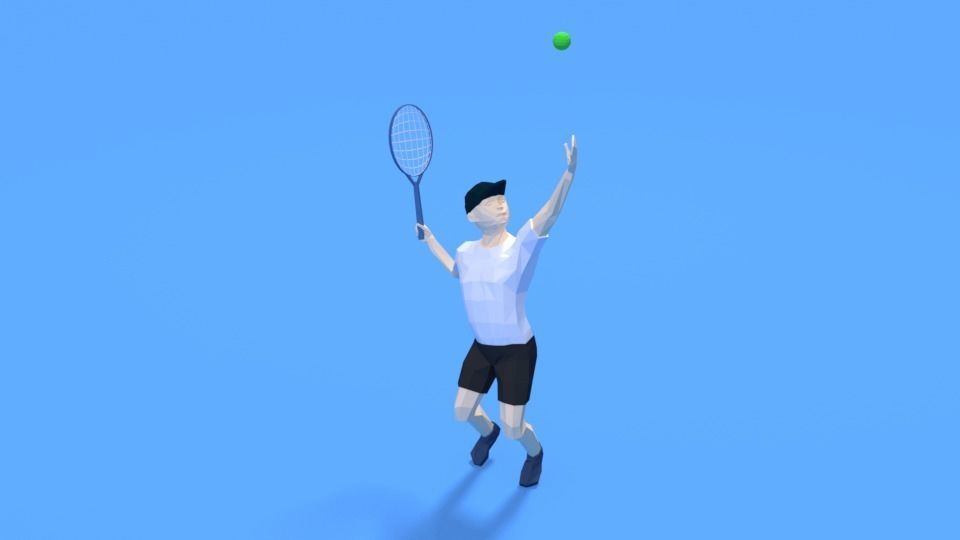 3D model Low Poly Kid Playing Tennis VR / AR / low-poly | CGTrader