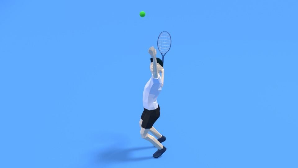 3D model Low Poly Kid Playing Tennis VR / AR / low-poly | CGTrader