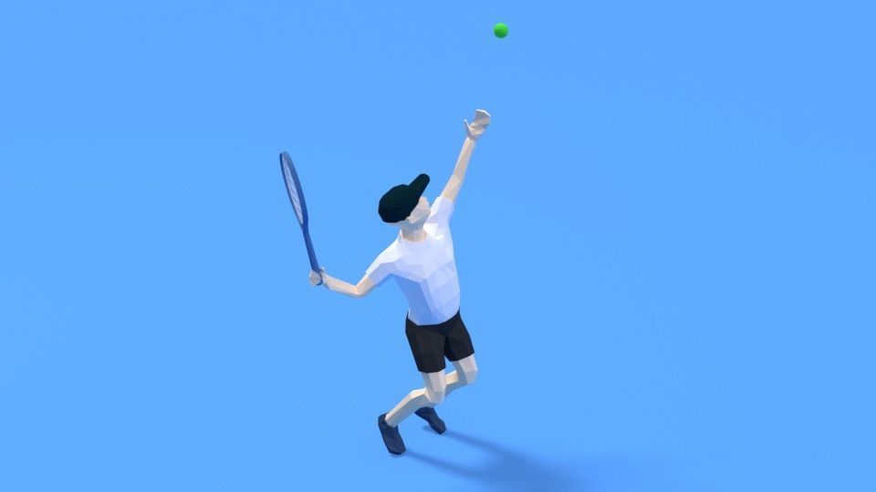 3D model Low Poly Kid Playing Tennis VR / AR / low-poly | CGTrader