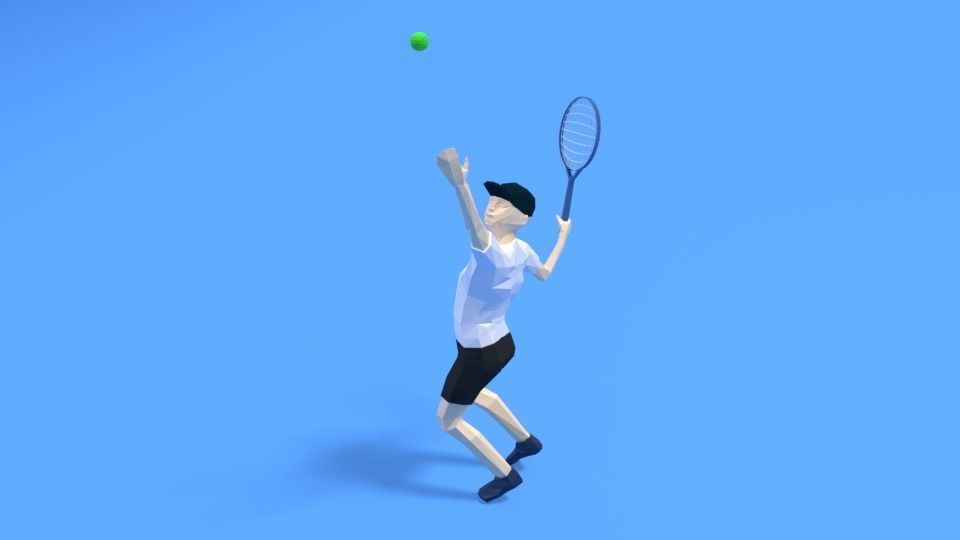 3D model Low Poly Kid Playing Tennis VR / AR / low-poly | CGTrader