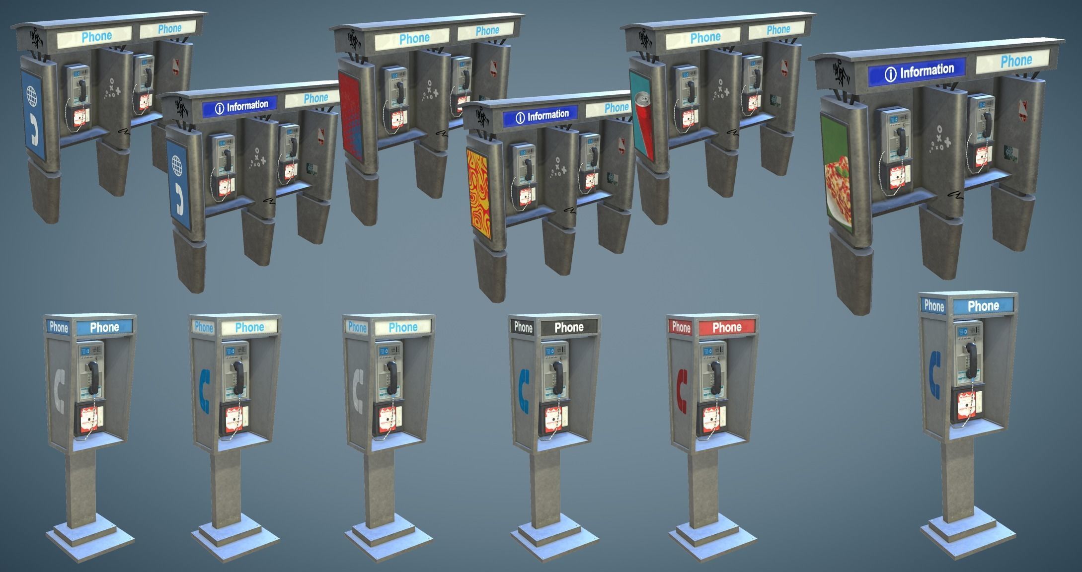 3D model Street Props Set A VR / AR / low-poly | CGTrader