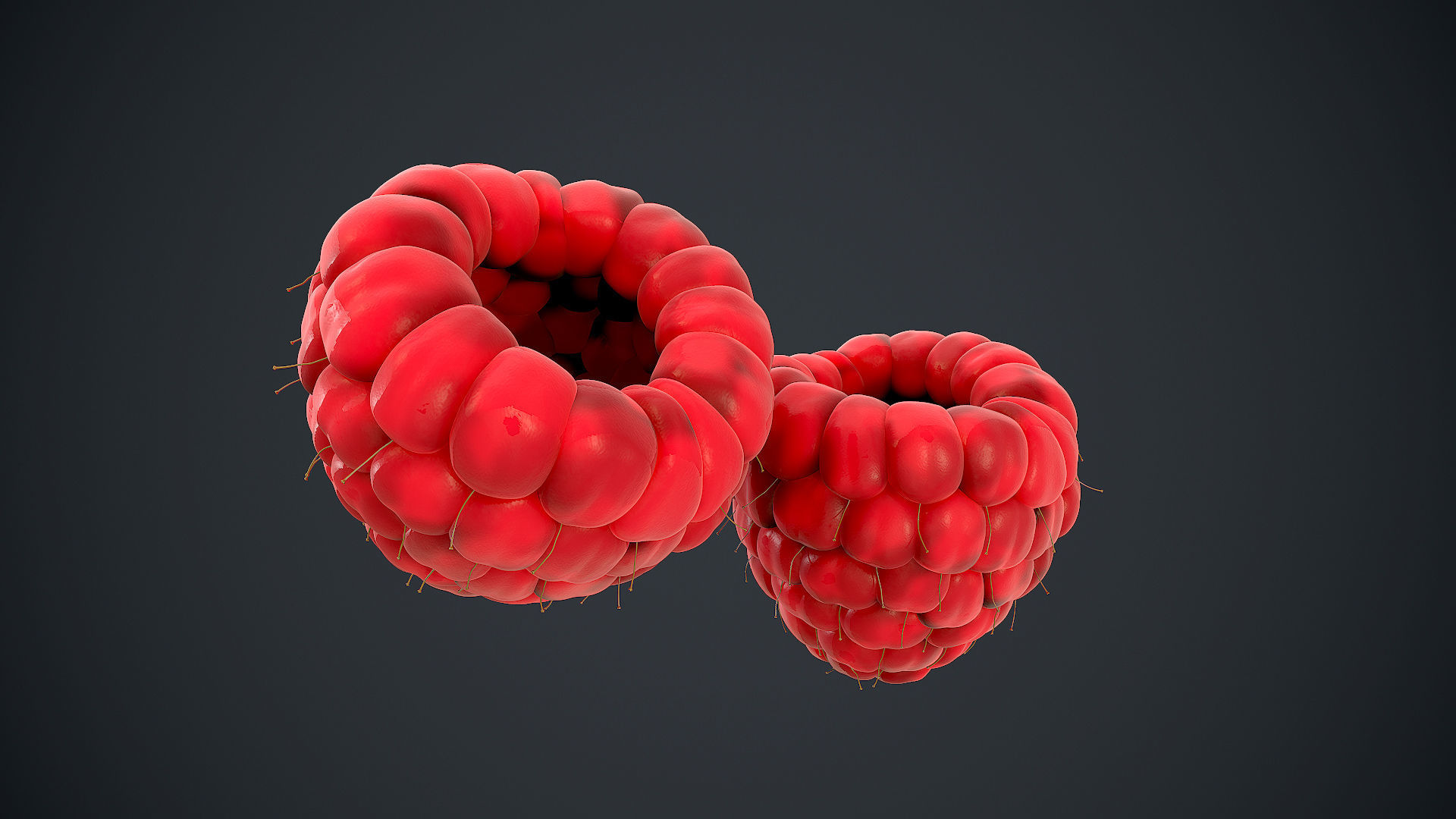 GRAPE - RASPBERRY - ORANGE HIGH DETAIL 3D model | CGTrader