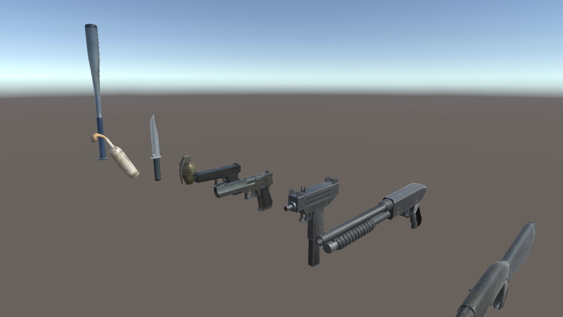 3D model Ak47 Bat Glock Grenade Knife M4 Molotov Pumpshot Shotgun Uzi ...