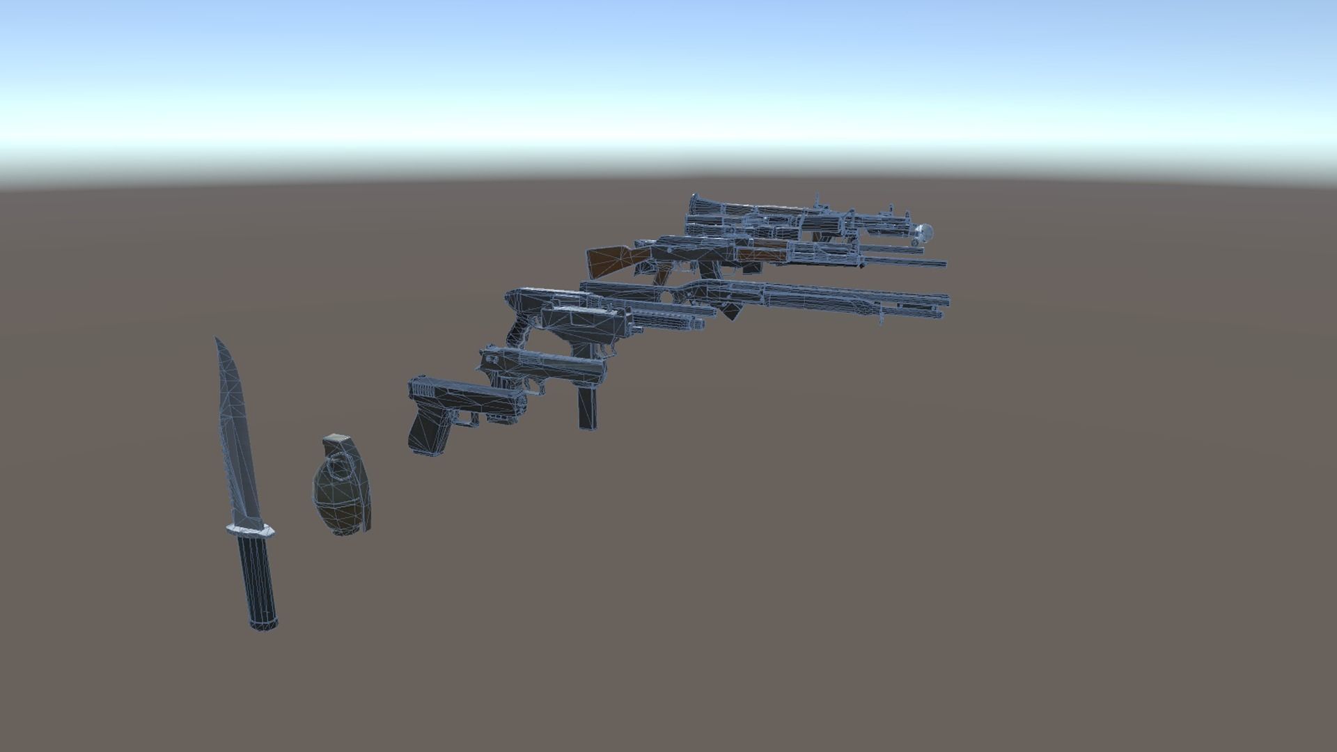 3D model Ak47 Bat Glock Grenade Knife M4 Molotov Pumpshot Shotgun Uzi ...